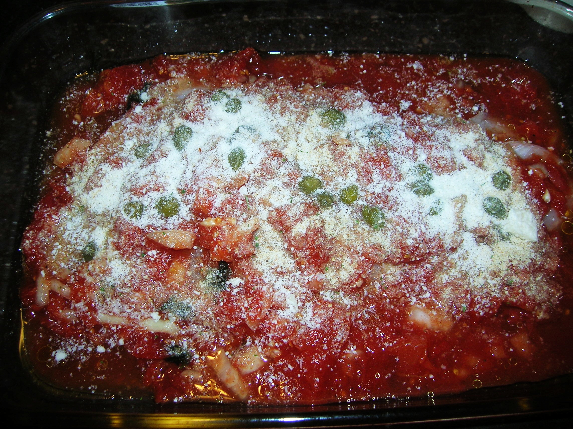 Baked Scrod with Chunky Tomatoes and Capers | cookingitaliancomfortfood